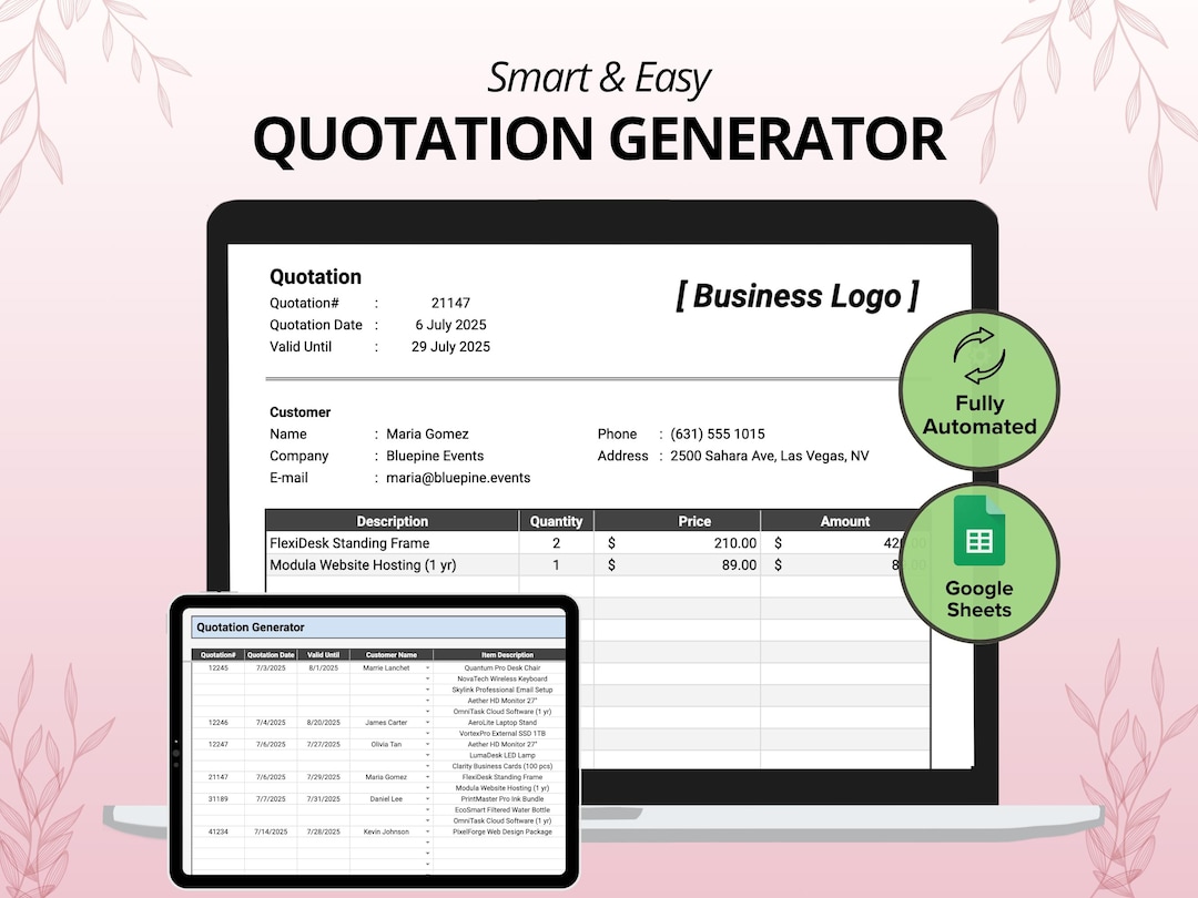 Quote Generator, Quotation Generator, Quote Creator, Quote Calculator ...