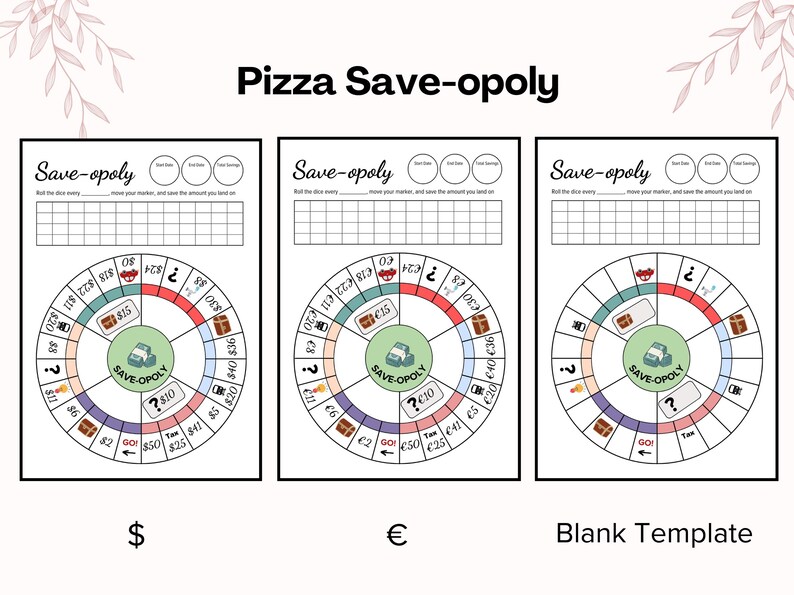 Saveopoly Savings Challenge, Printable Savings Game, Money Tracker ...