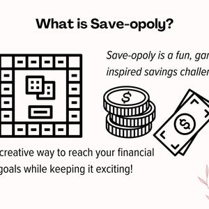 Saveopoly Savings Challenge, Printable Savings Game, Money Tracker ...
