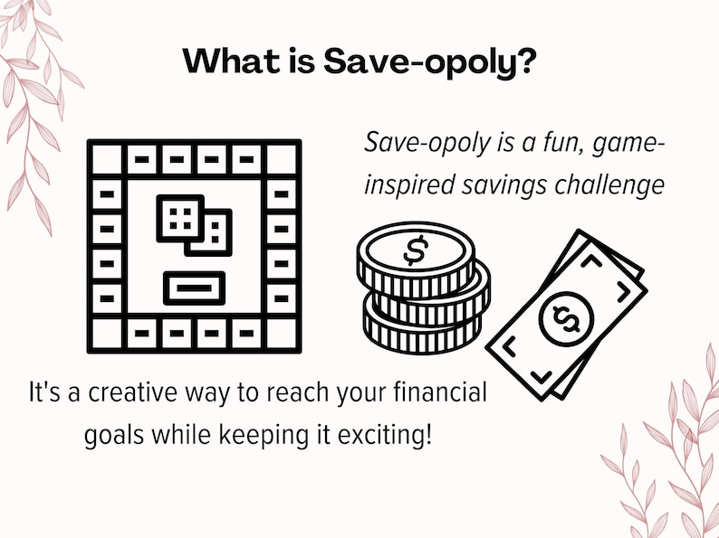 Saveopoly Savings Challenge, Printable Savings Game, Money Tracker ...