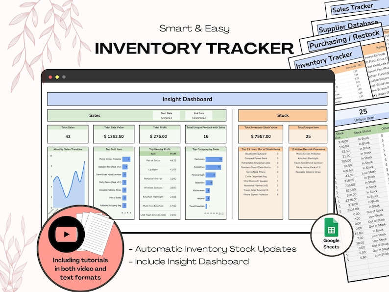 Inventory Tracker Google Sheets, Small Business Inventory Management ...