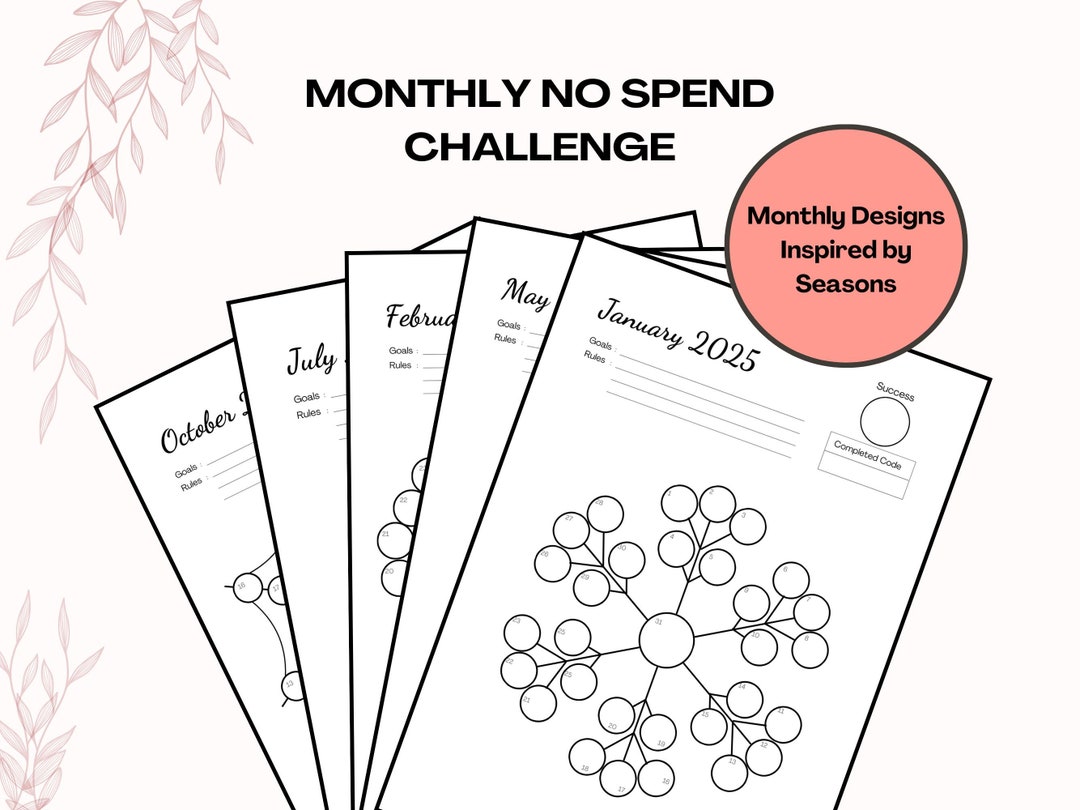12 Months Savings Challenge Printable, Month Saving Tracker, Money ...
