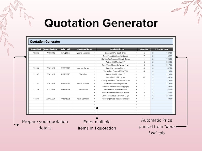Quote Generator, Quotation Generator, Quote Creator, Quote Calculator ...