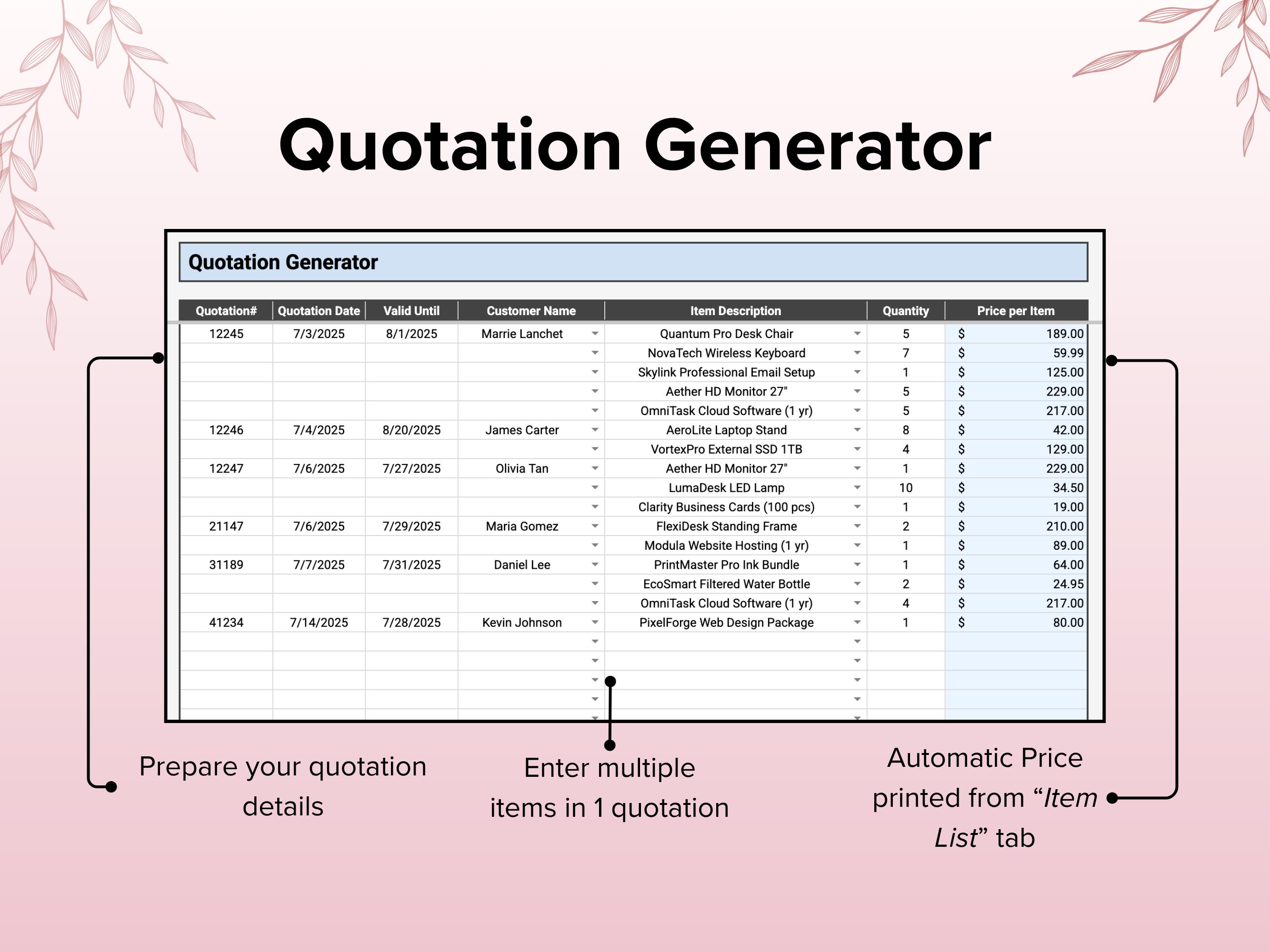 Quote Generator, Quotation Generator, Quote Creator, Quote Calculator ...