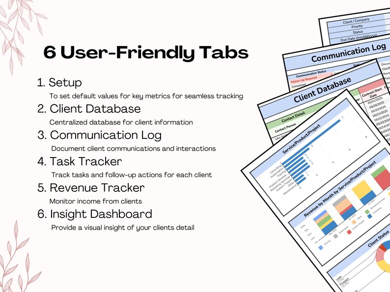 Client Tracker Spreadsheet Small Business Template, Customer Database ...