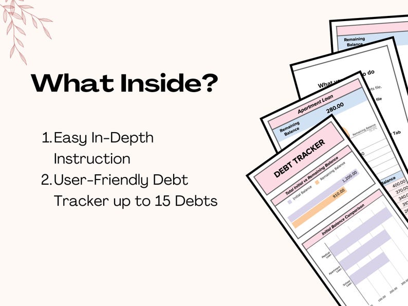 Debt Payoff Tracker for Google Sheets, Debt Free Planner Spreadsheet ...