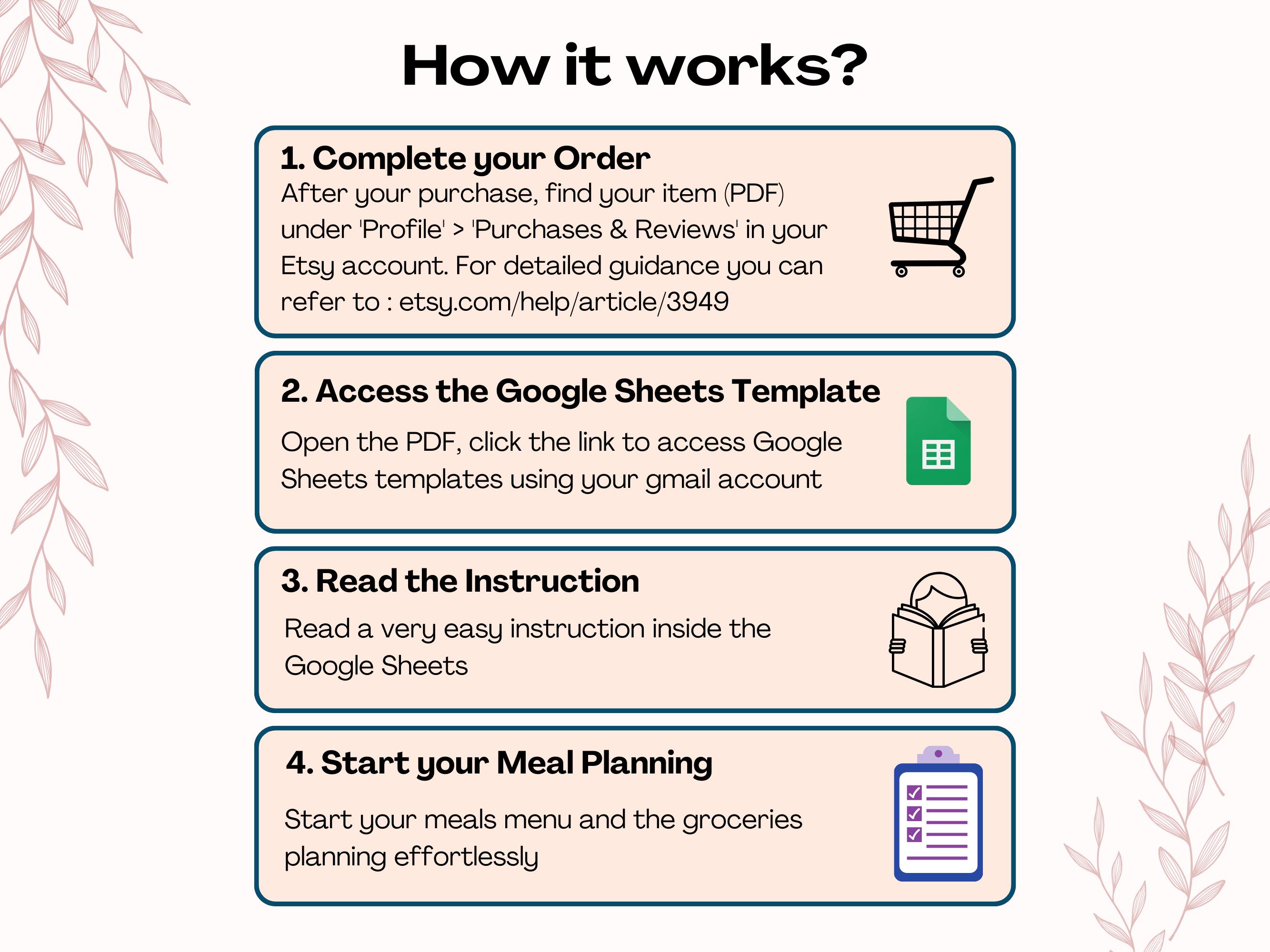 Weekly Meal Planner Google Sheets, Meal Planner and Grocery List ...