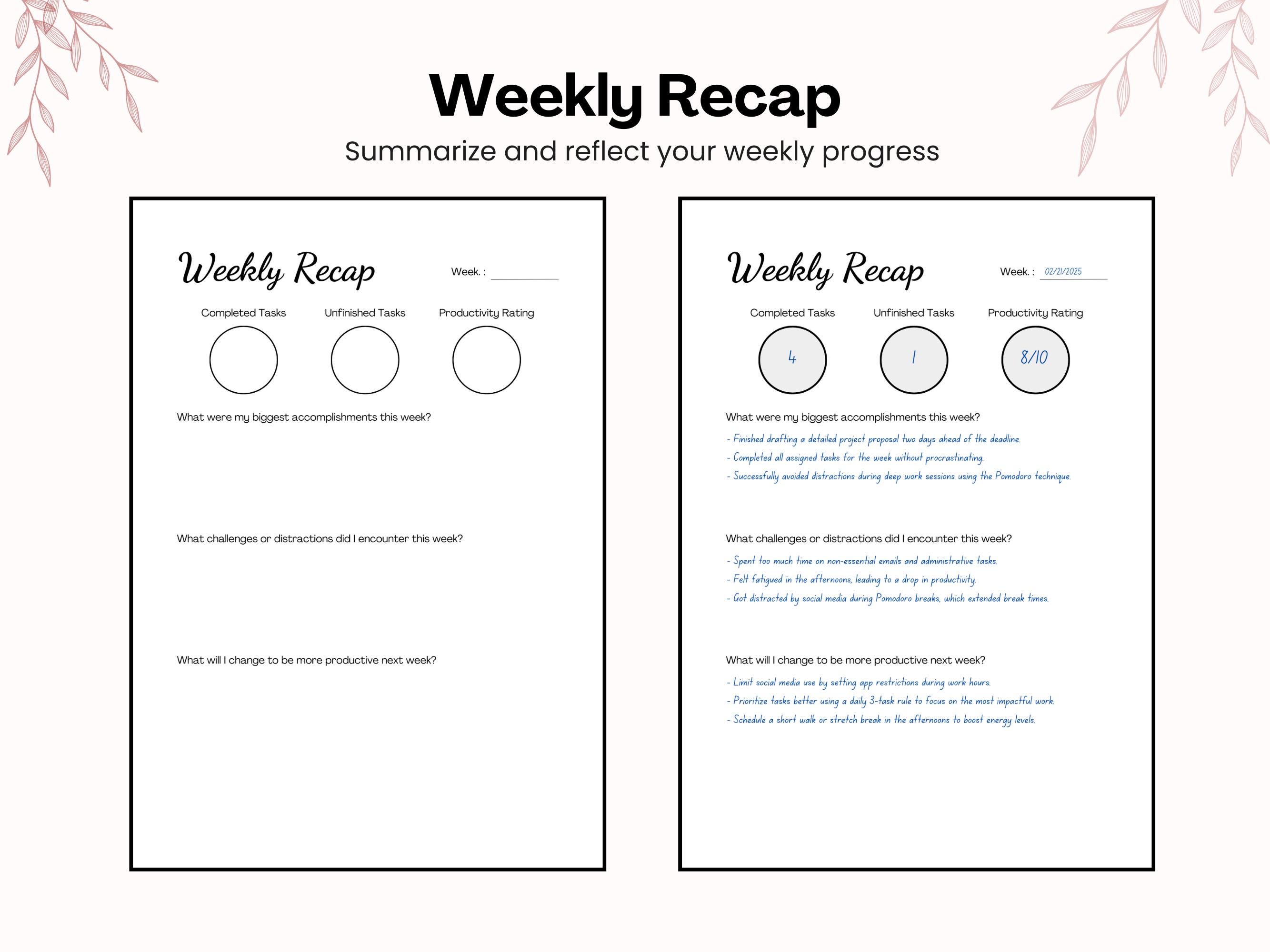 Pomodoro Planner Tools, Printable Productivity Planner, Work Day ...