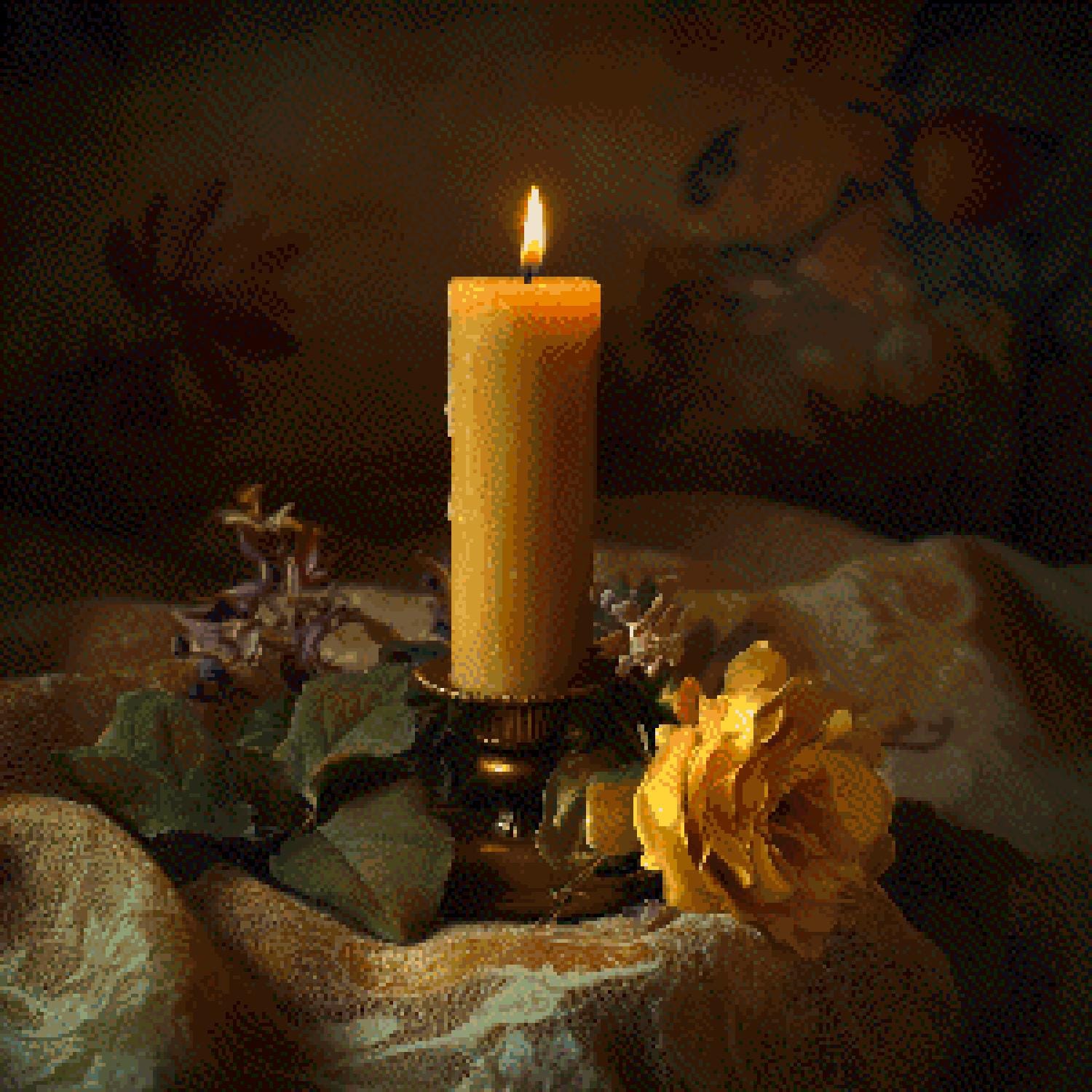 5 Cross Stitching Patterns the Candle Still Life Bundle - Etsy