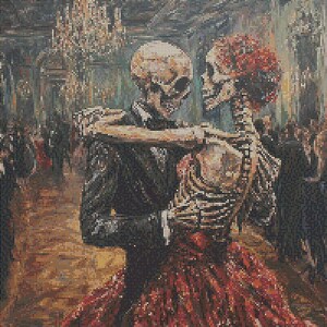 5 Cross Stitching Patterns the Ballroom Skeletons Bundle - Etsy