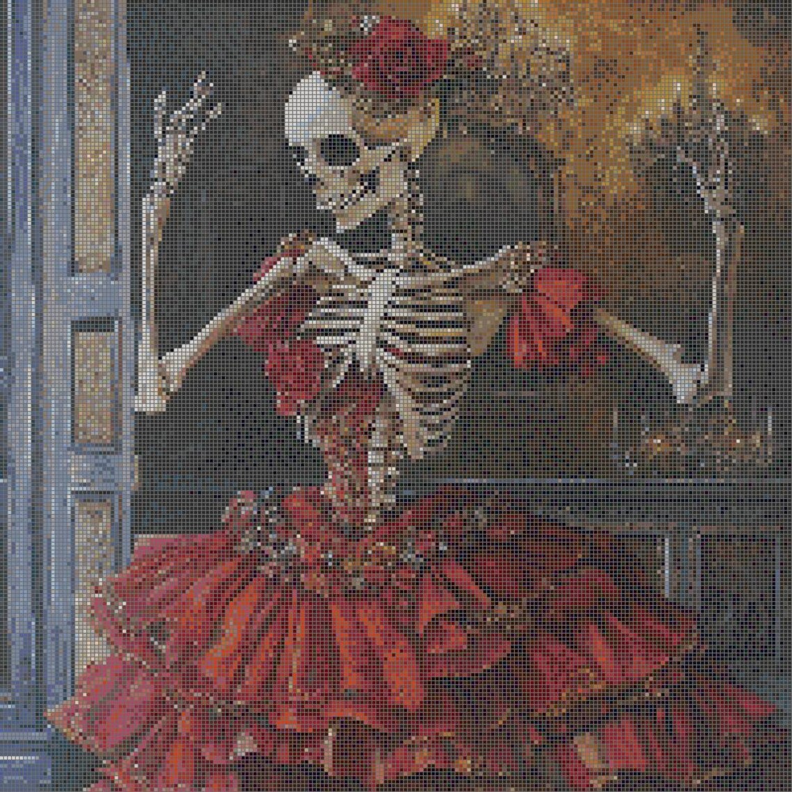 5 Cross Stitching Patterns the Ballroom Skeletons Bundle - Etsy