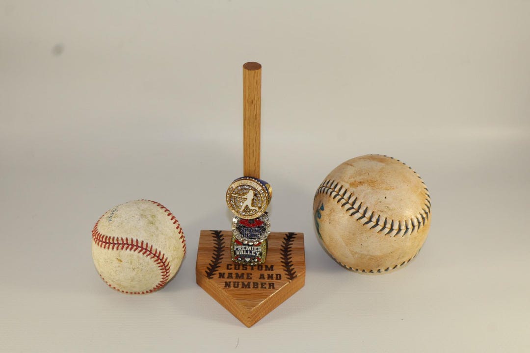 Ring Display Home Plate Championship Desktop Ring Display Trophy Ring ...