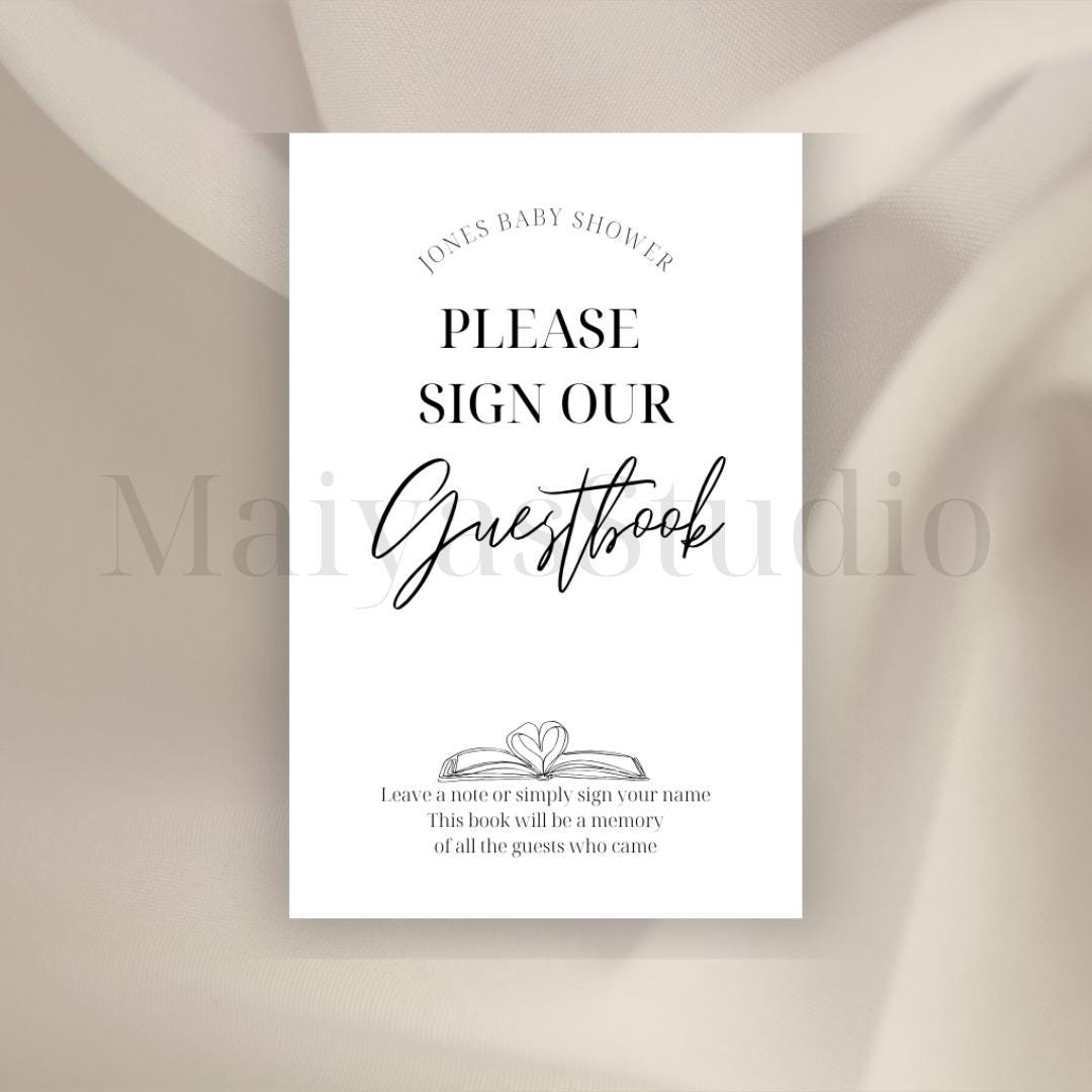 Baby Shower Guestbook Sign – Customizable PDF Template - Etsy