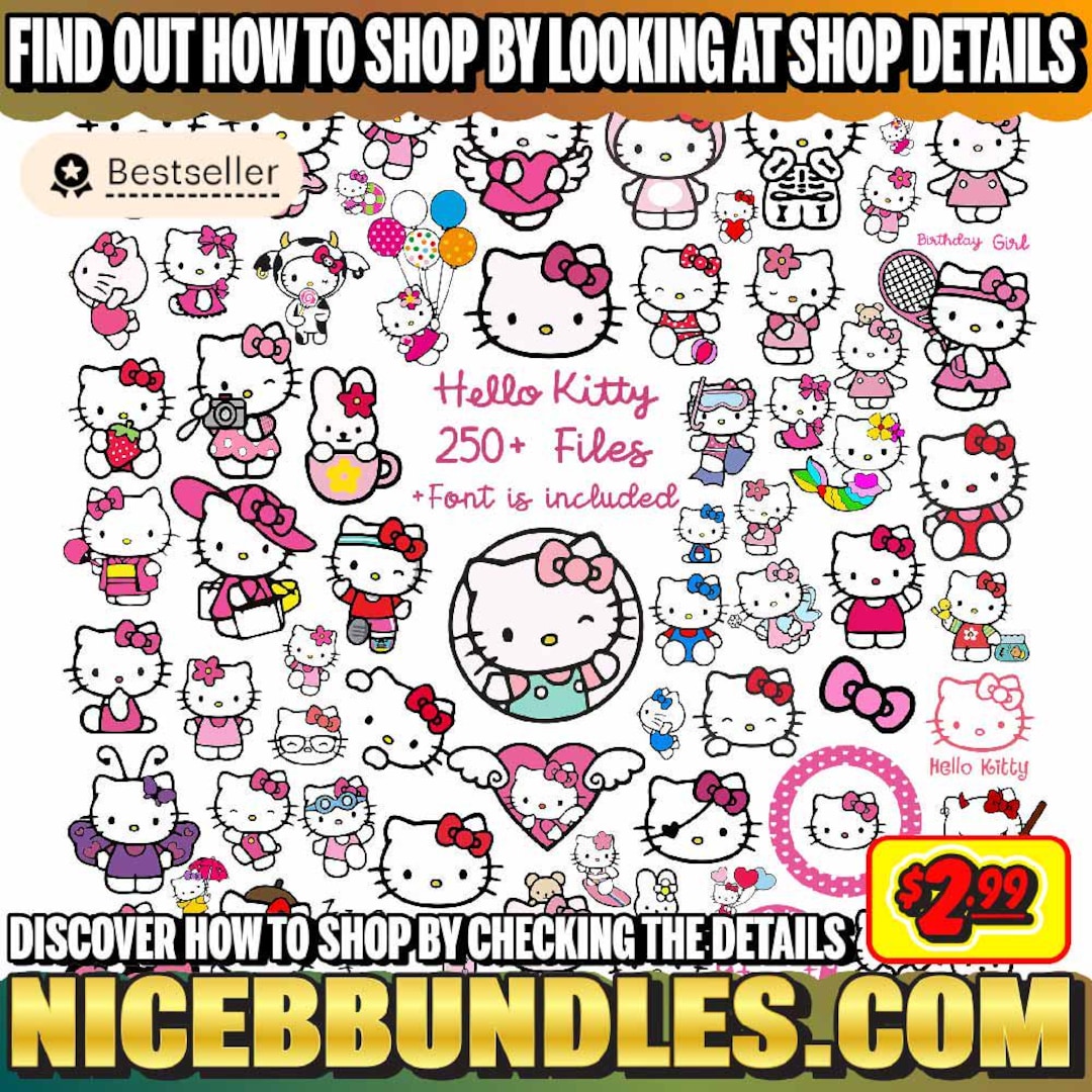 Hello-kitty Svg Bundle, Hello-kitty Birthday Svg, Hello-kitty Clipart ...
