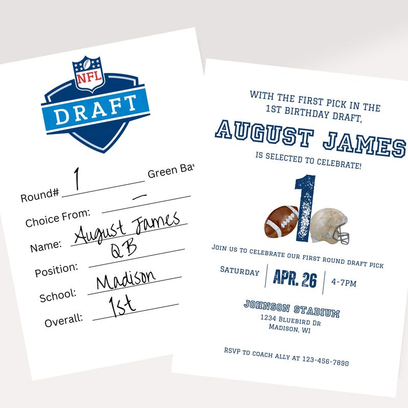Sports Draft Birthday Invitation - Etsy UK