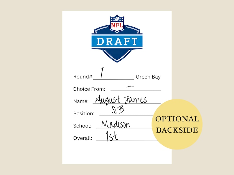 Printable Birthday Party Invitation, Football, NFL Draft, Digital ...