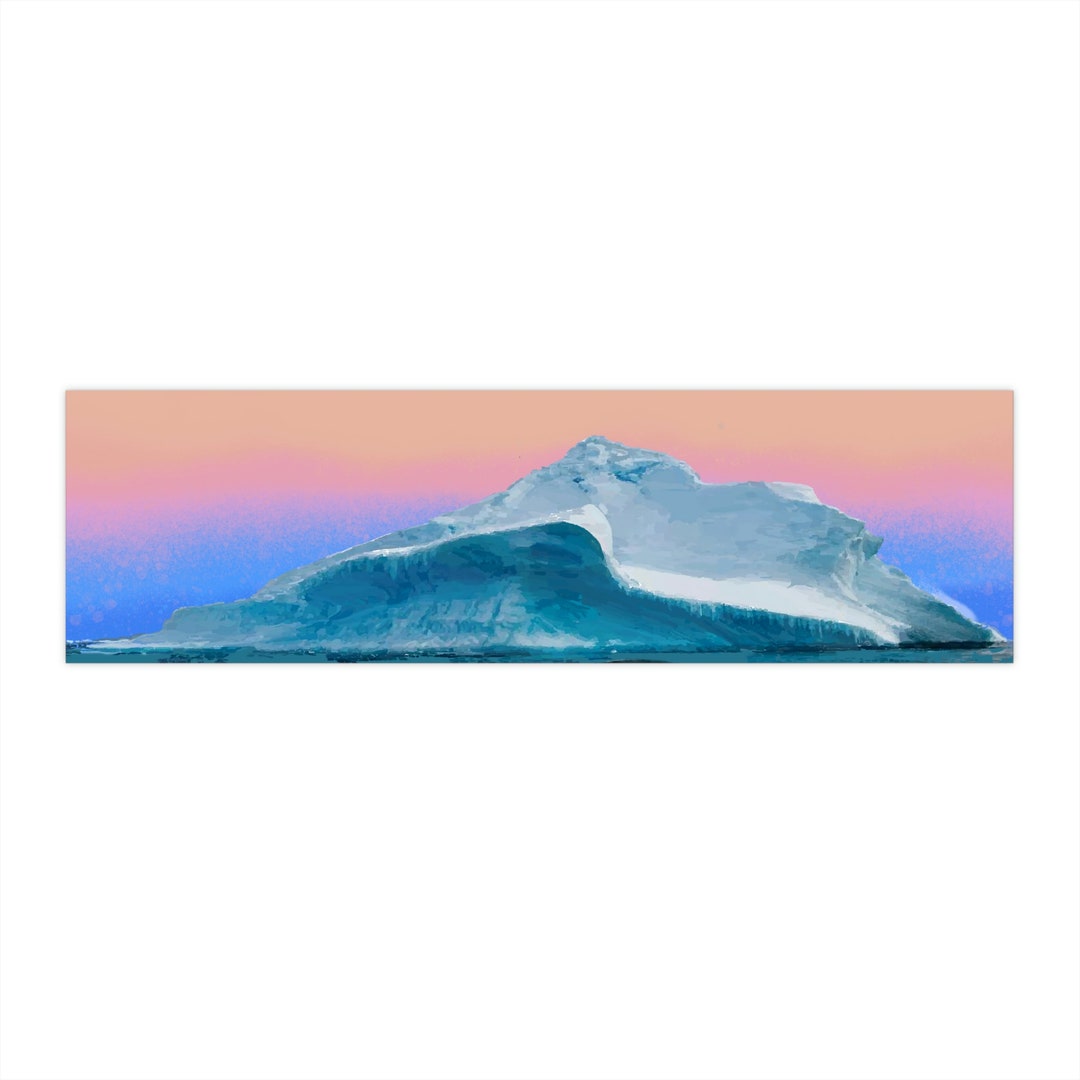 Panoramic Sticker Art Iceberg Painting Sunset Climate - Etsy