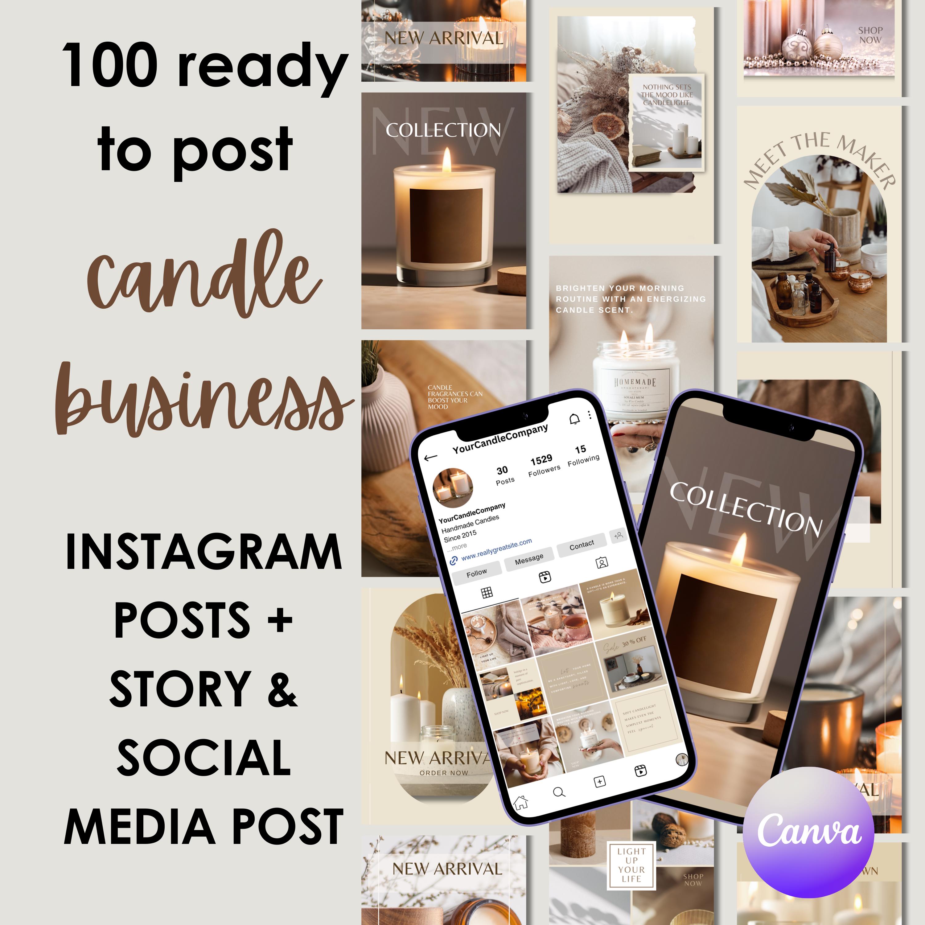 Candle Business Social Media Templates | Instagram Canva Posts ...