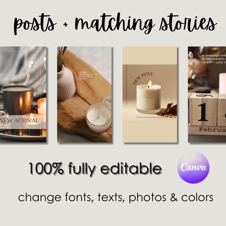 Candle Business Social Media Templates | Instagram Canva Posts ...