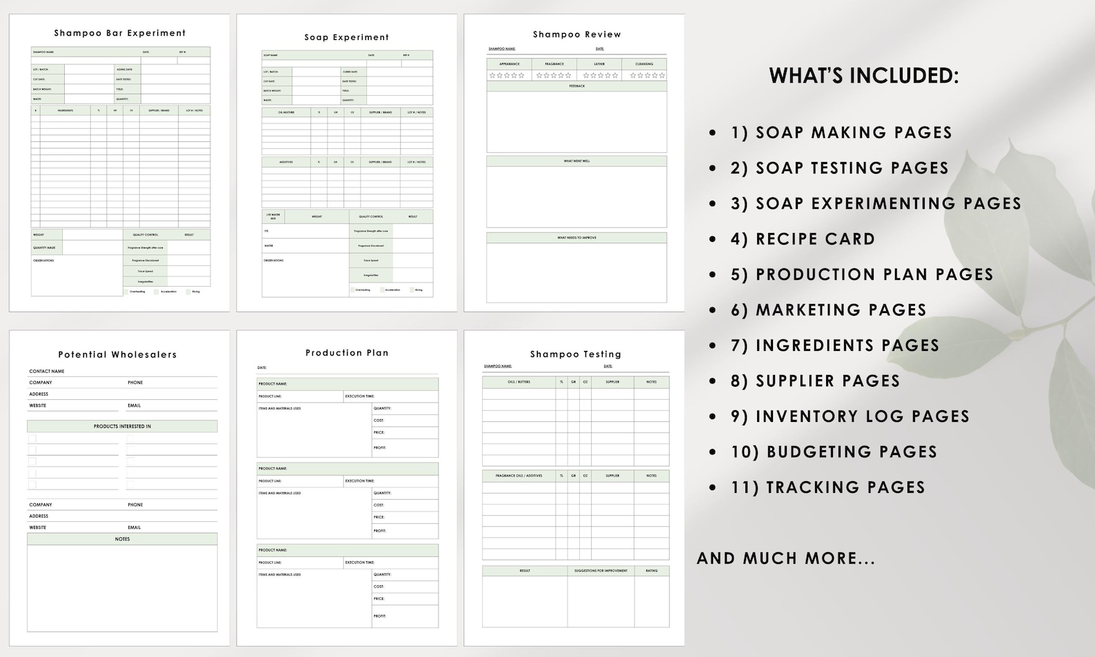Soap Business Planner, Soap Making Business, Soap Recipe Sheet, Soap ...
