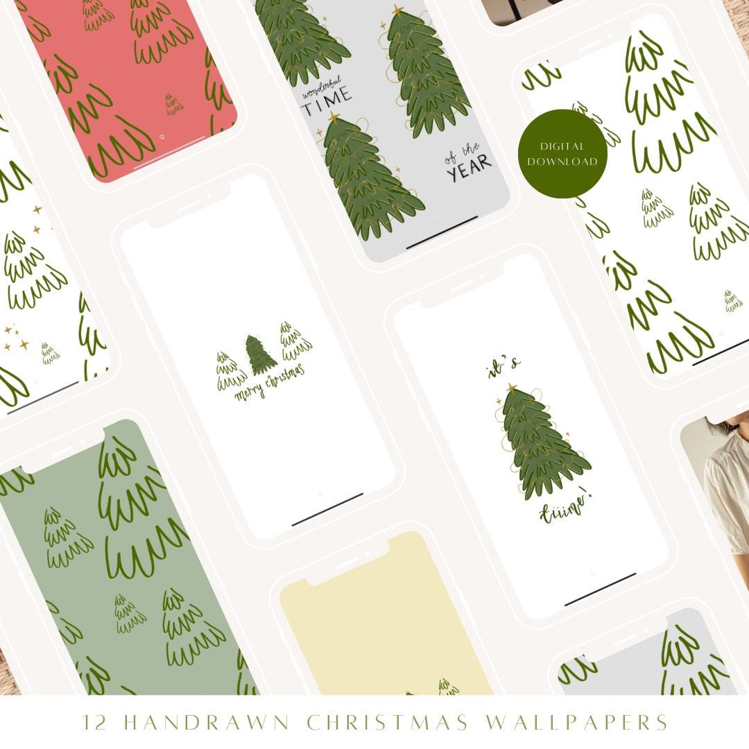 12 Cosy Digital December Wallpaper Designs Hand Drawn by Me. Christmas ...
