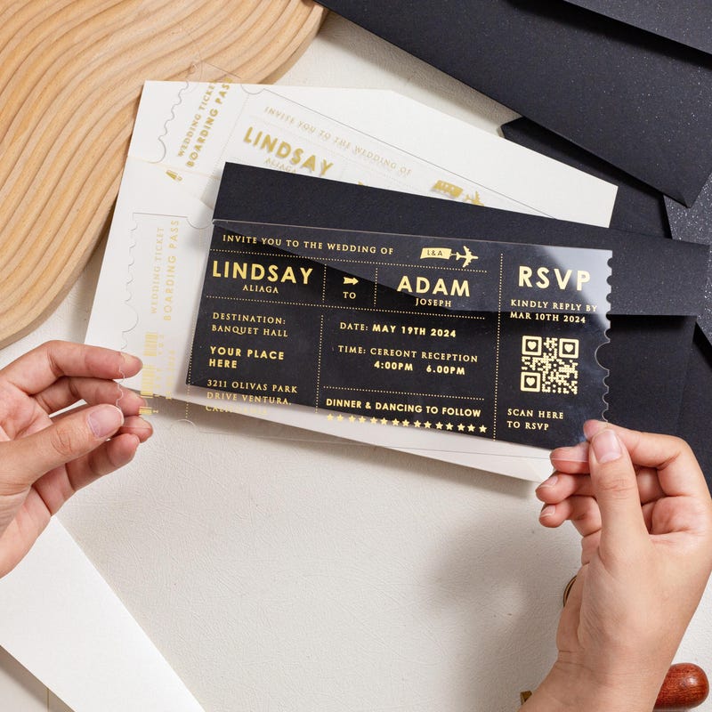 Ticket Wedding Invitation - Etsy