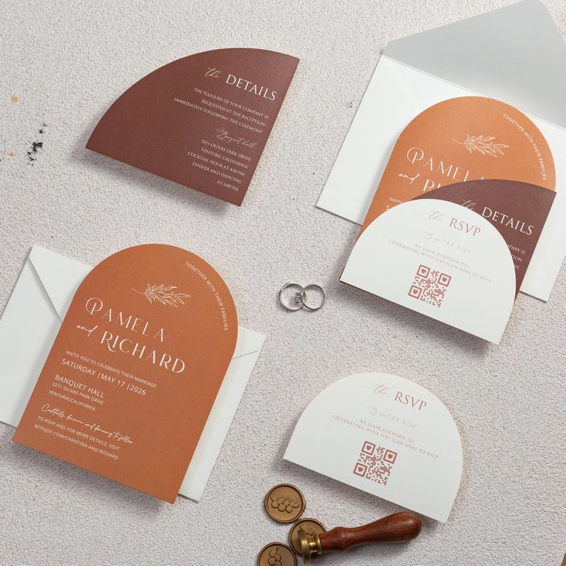 Custom Arched Shape Cut Invitation,elegant Wedding Invitation, Unique ...