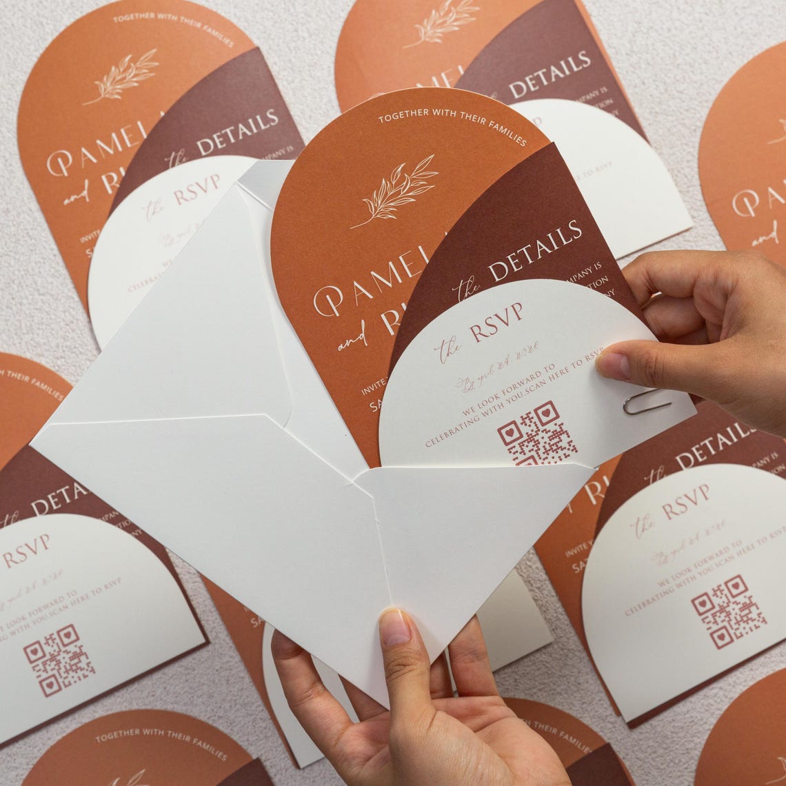 Custom Arched Shape Cut Invitation,elegant Wedding Invitation, Unique ...