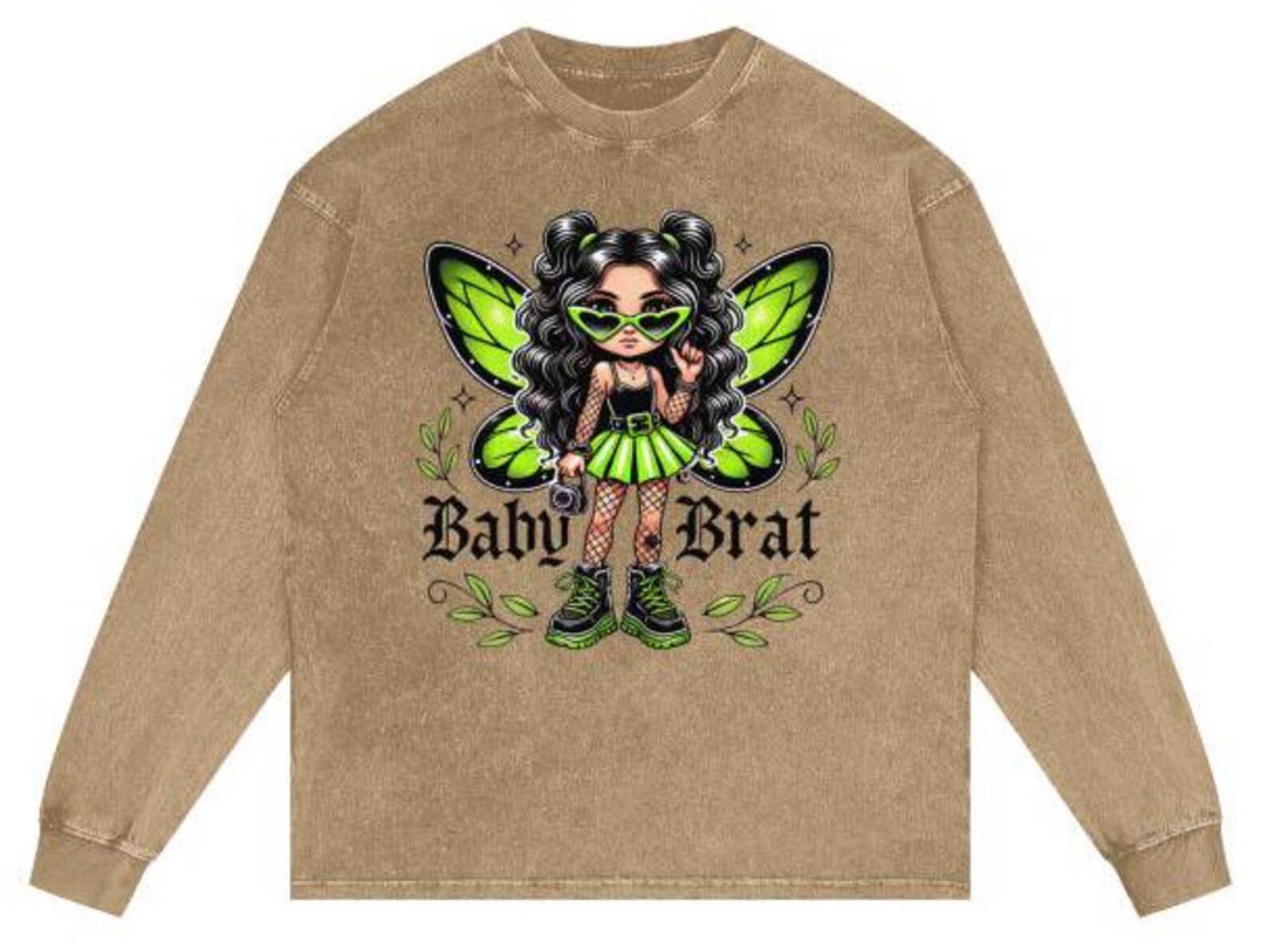 Oversized Baby Brat Longsleeve Shirt, Vintage Style Brat Shirt, Brat ...