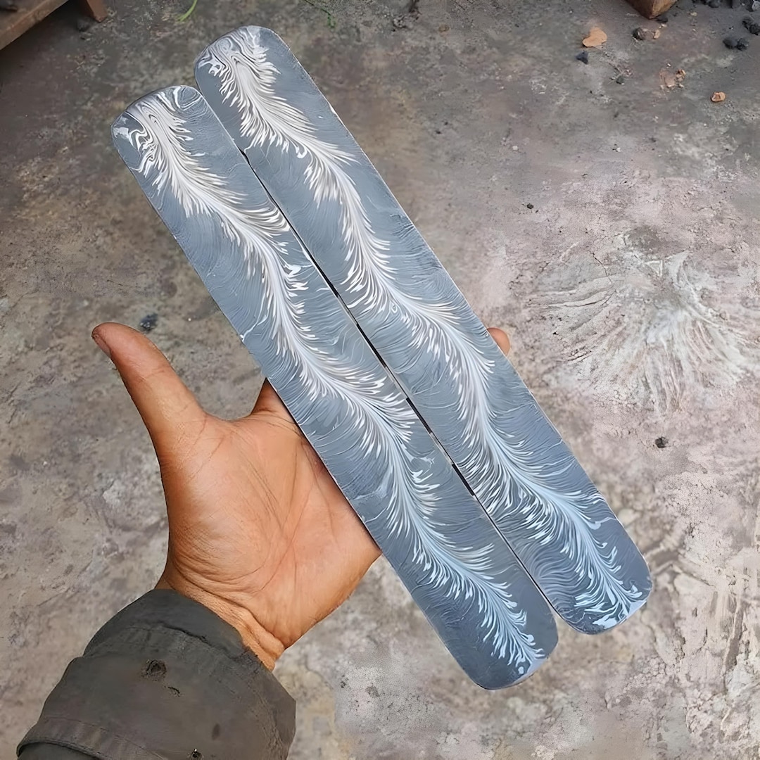 Black Feather Damascus Steel Billet: Knife Blade DIY Material, VG10 ...