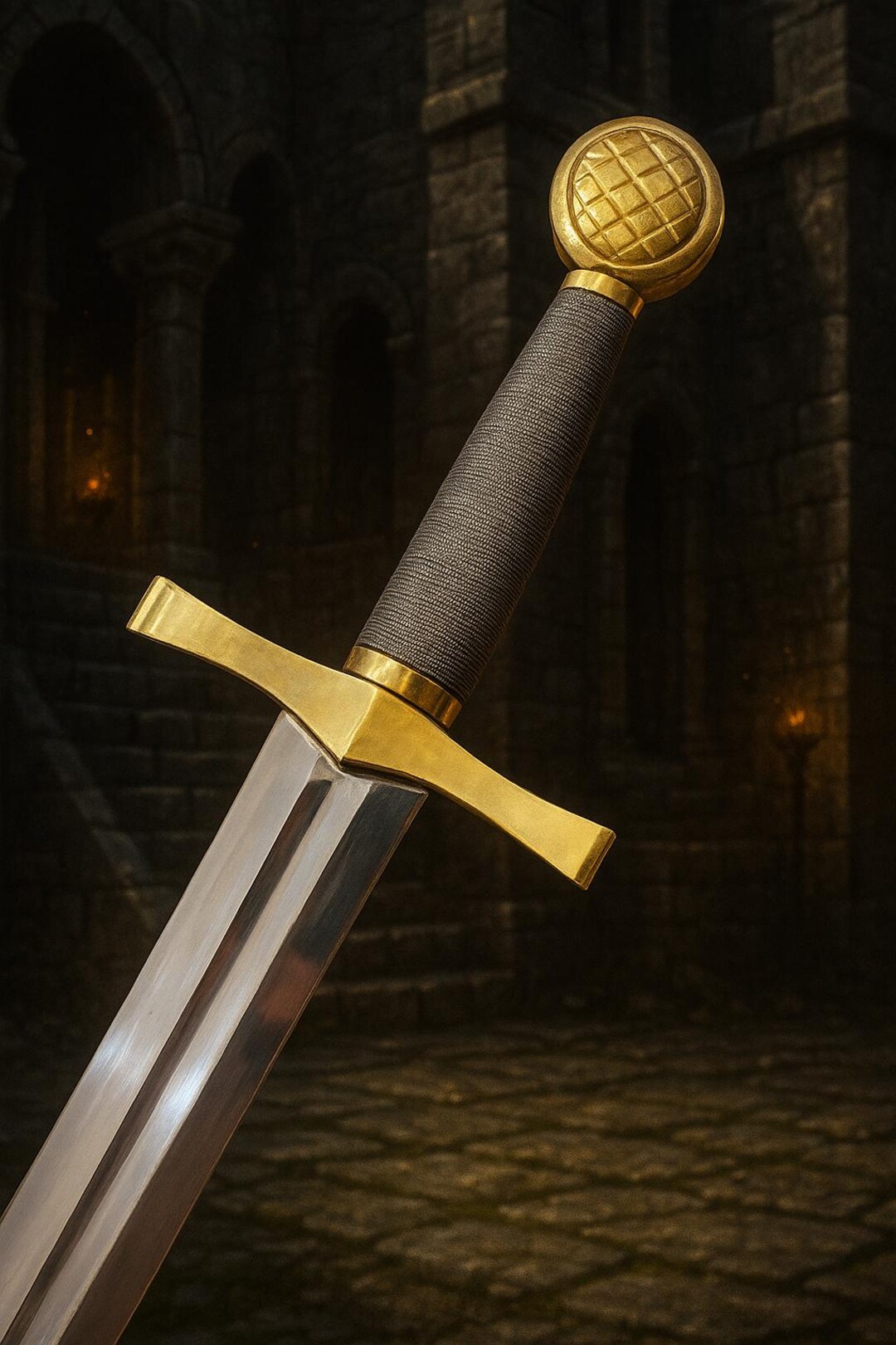 Hand Forged Excalibur Sword Replica: High Carbon Steel With Leather ...