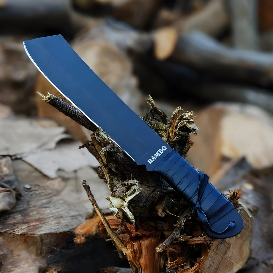 Handmade John Rambo Movie Replica Knife With Leather Sheath ...