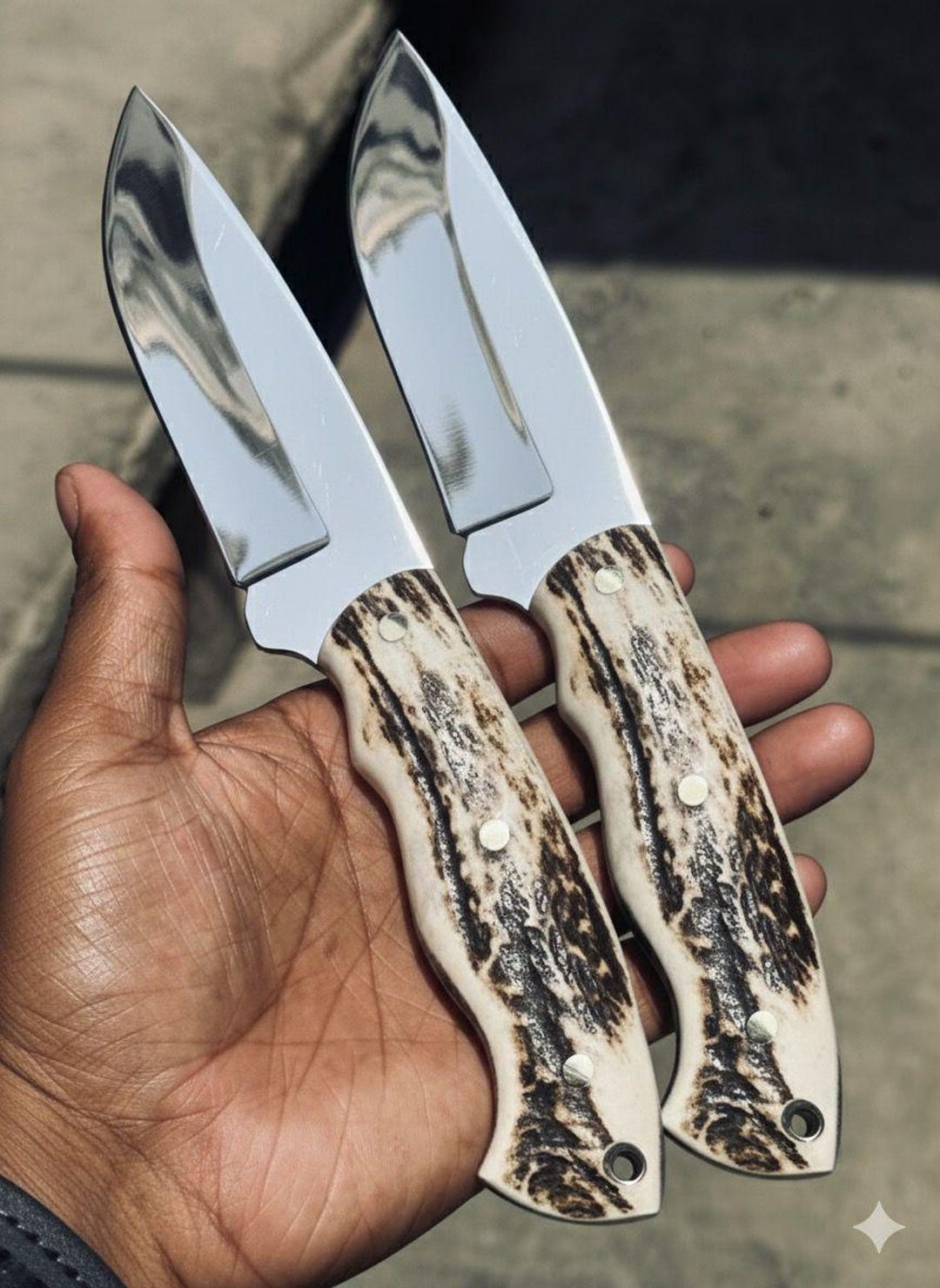 2 Pc Puma Buffalo Hunter Knife: German Bowie, Stag Handle Hunting Knife ...