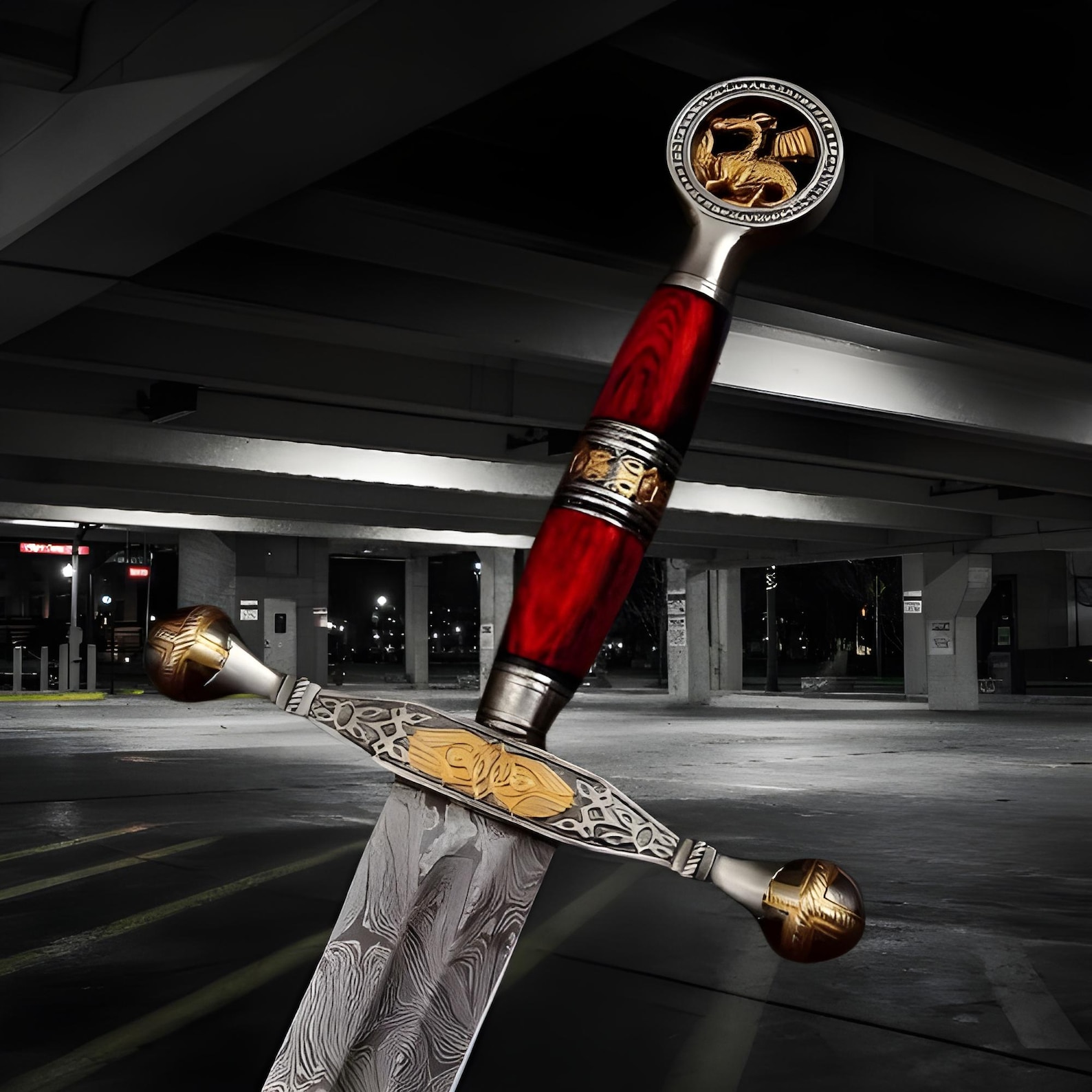 Handmade Damascus Steel Viking Sword: Knights Templar Replica - Etsy