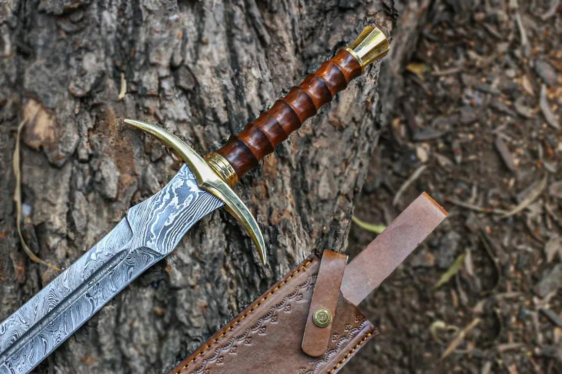 Viking Sword Hand Forged Damascus Steel Sword, Medieval Sword Gift ...