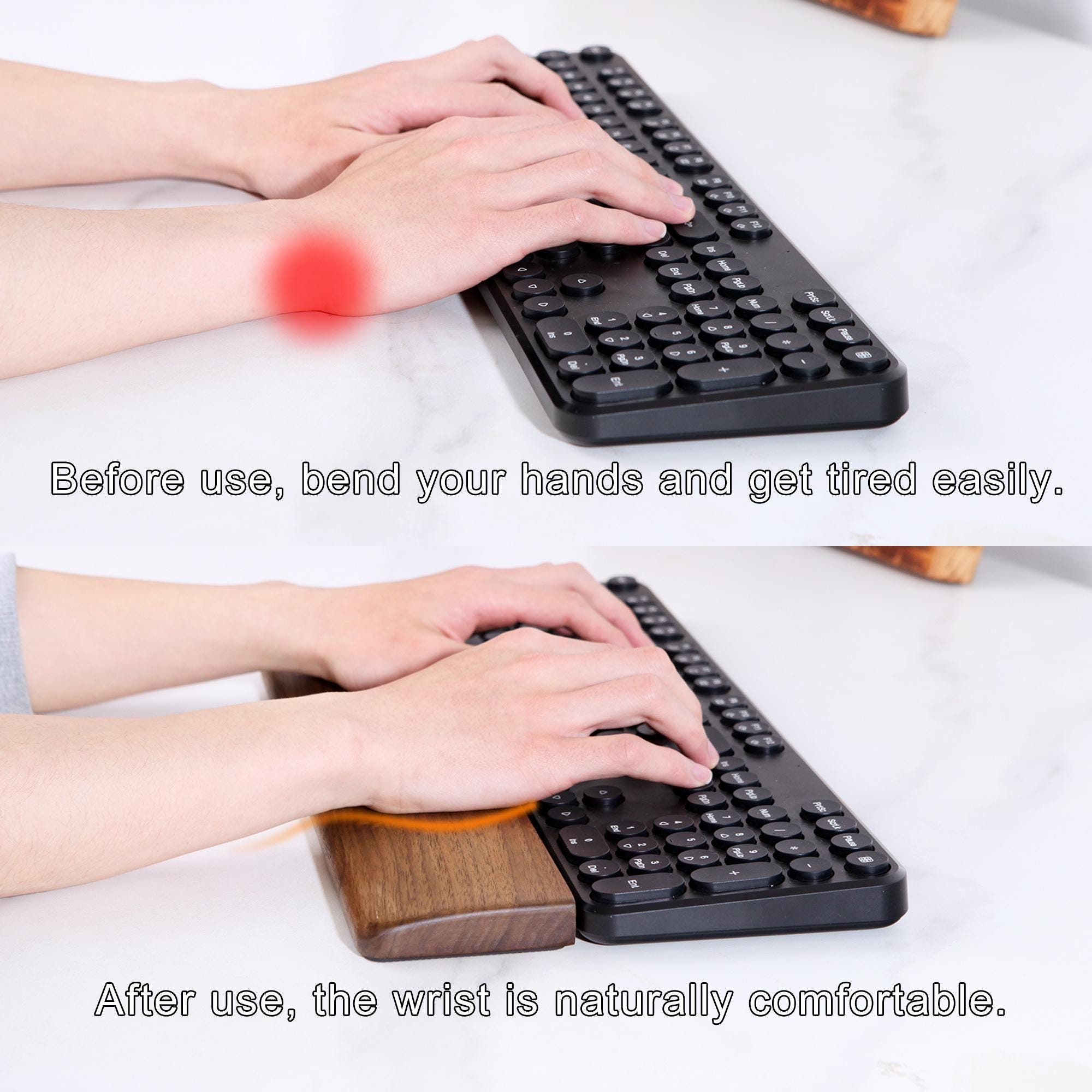 Birthday gift Custom Walnut Keyboard Wrist Rest Personalized Handmade ...