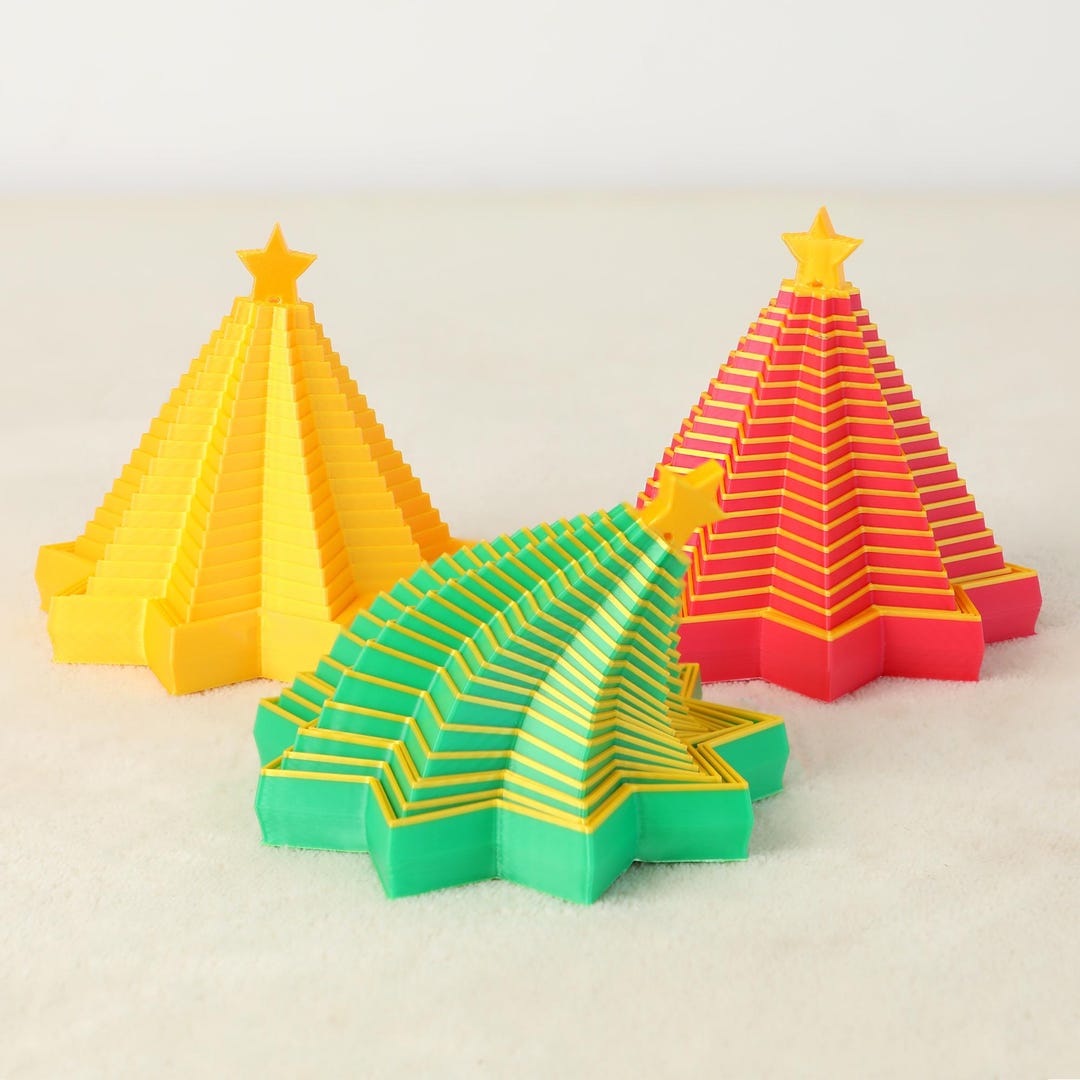 3D Printed Retractable Christmas Tree ,unique Fidget, Sensory Toy ...