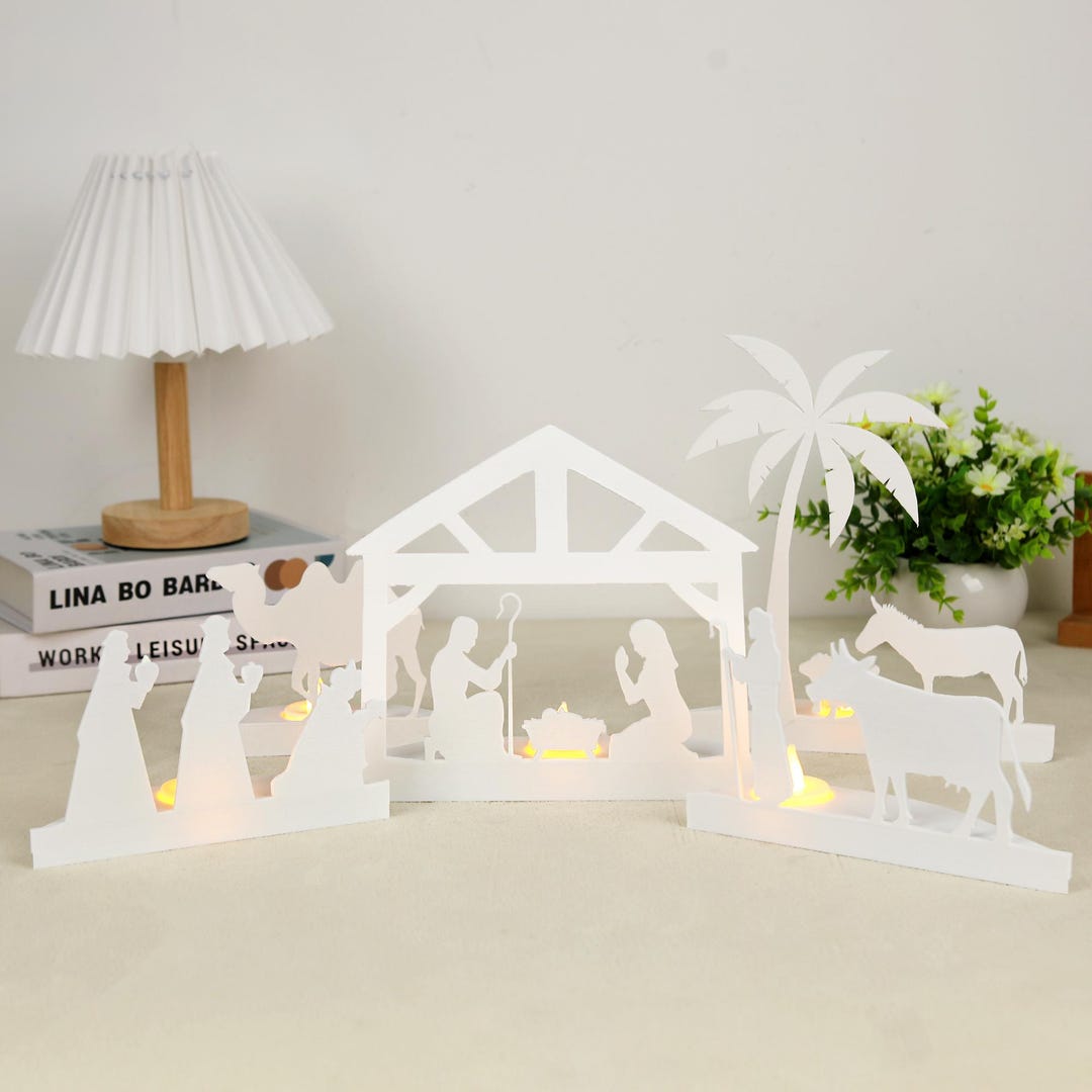 3D Printed Nativity Scene Kit, 3D LED Tealight Holder, Christmas ...