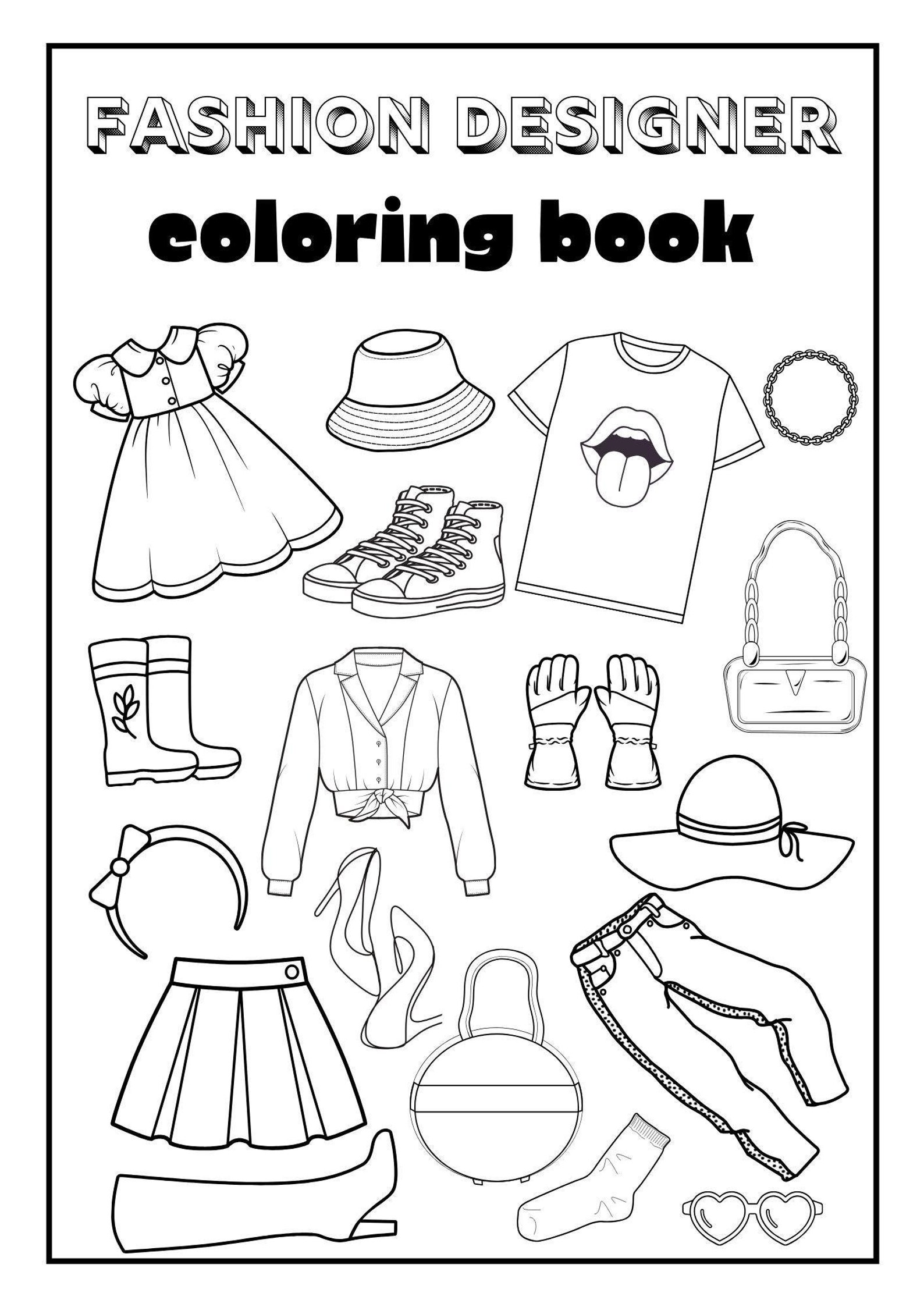 Fashion Designer Coloring Book - Etsy