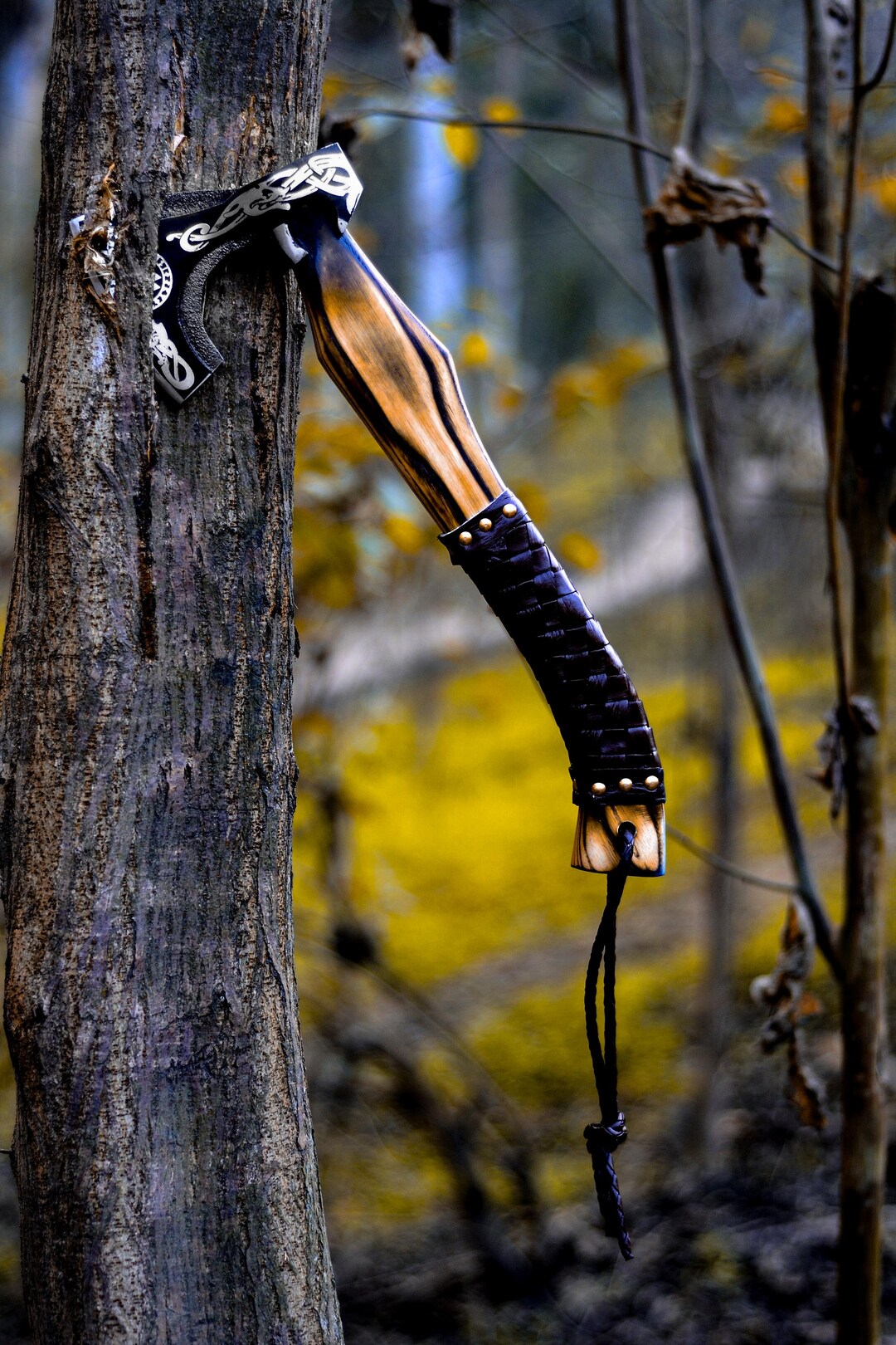 Valhalla Axe, Medieval Axe, Valknut Axe Hand Forged Viking Axe, Runes ...