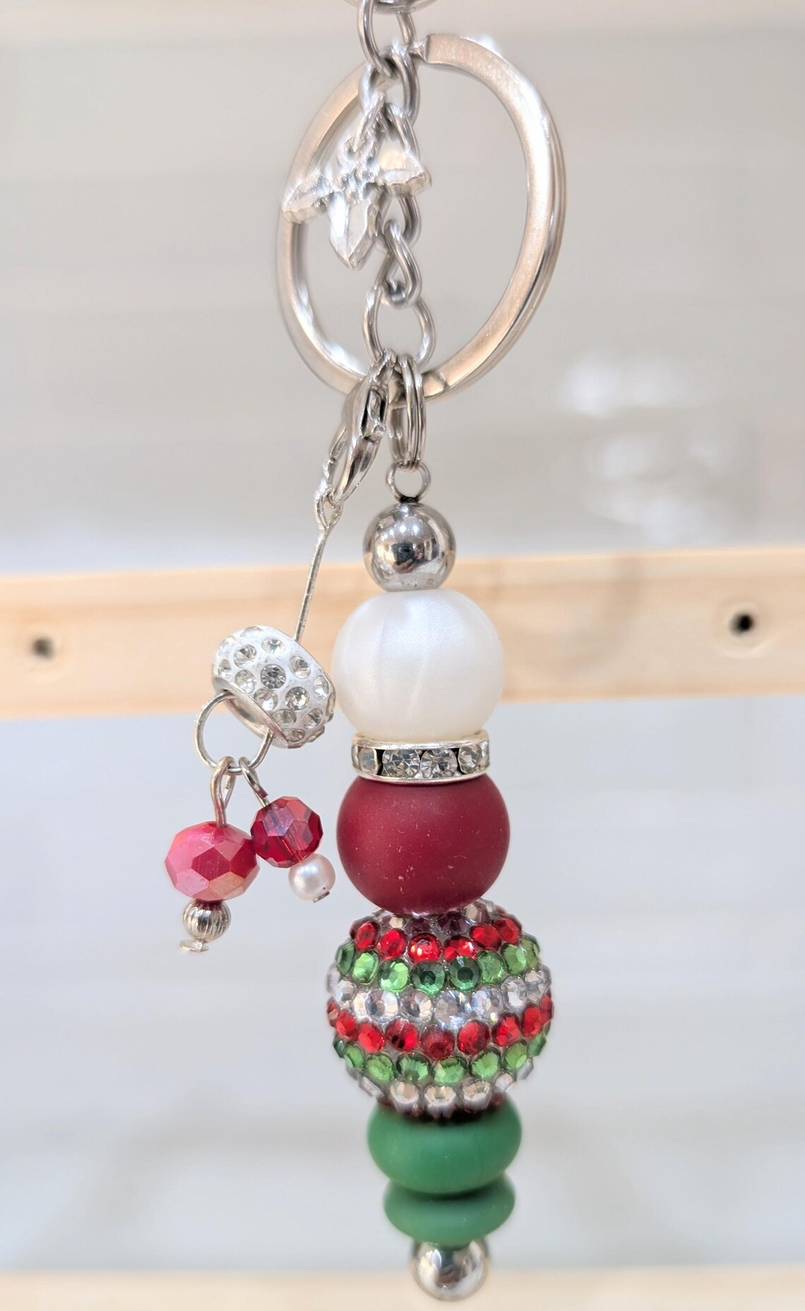 Christmas Beaded Keychain | Bag Charm: Red Truck, Package, Sparkly, Elf ...