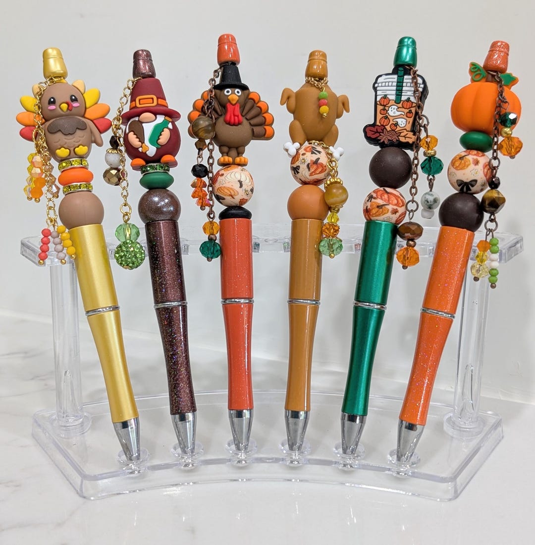 Cutest Beaded Fall Pens With Turkeys & Pumpkins Refillable - Etsy