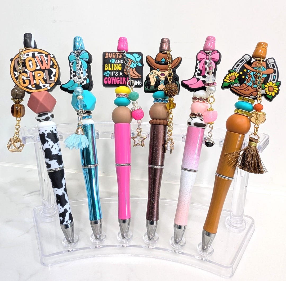 Beaded Cowgirl Pens: Western Theme Gift With Free Refill, Cowgirl Boots ...