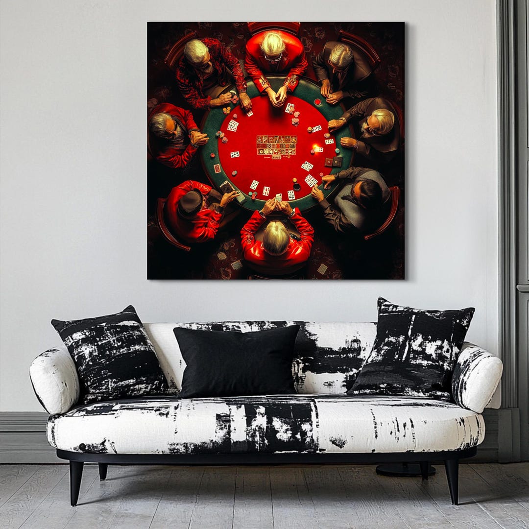 Poker Table Wall Art - Modern Poker Tournament Canvas Print, Modern ...