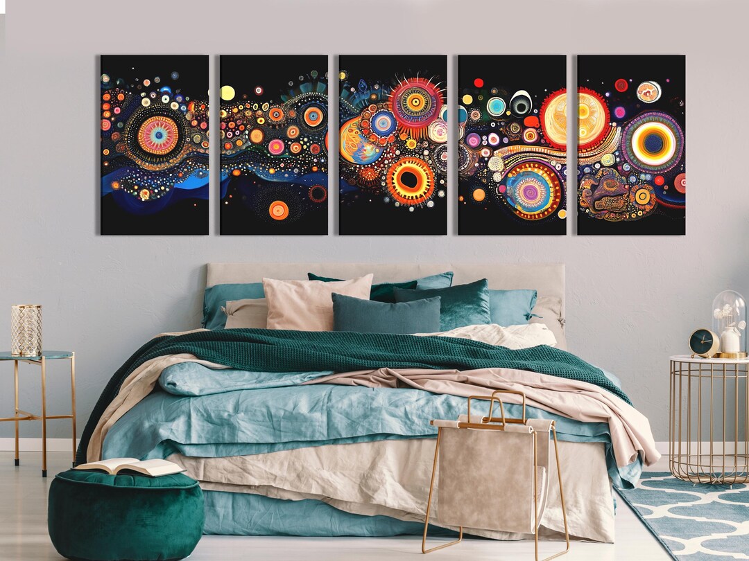 Colorful Cosmic Universe Canvas Art – Celestial Abstract With Planets ...