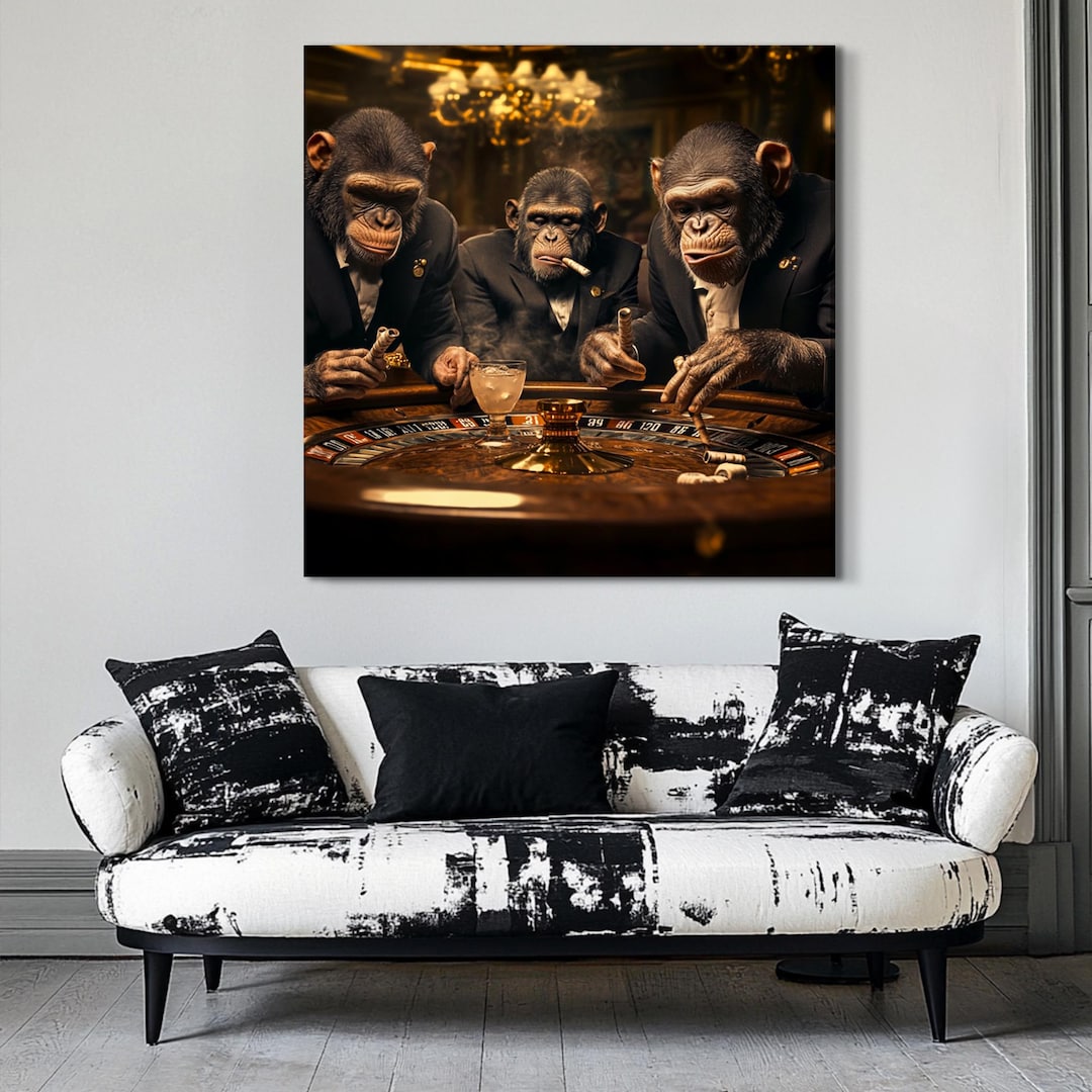 Roulette & Monkey Wall Art - Modern Roulette Art Print, Modern Roulette ...