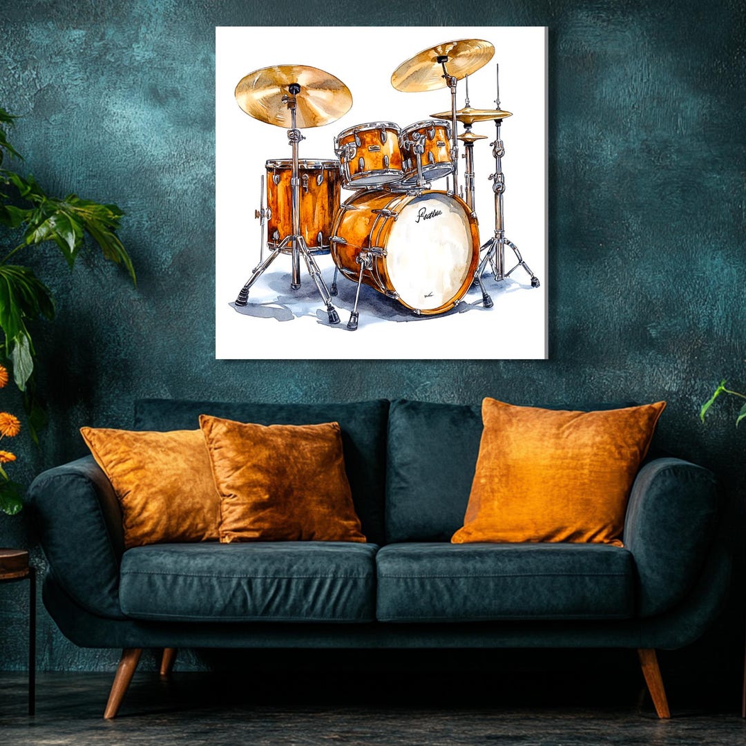 Drums Wall Art - Modern Drums Canvas Print, Modern Drums Wall Decor, Room Decor Drums Artwork ...
