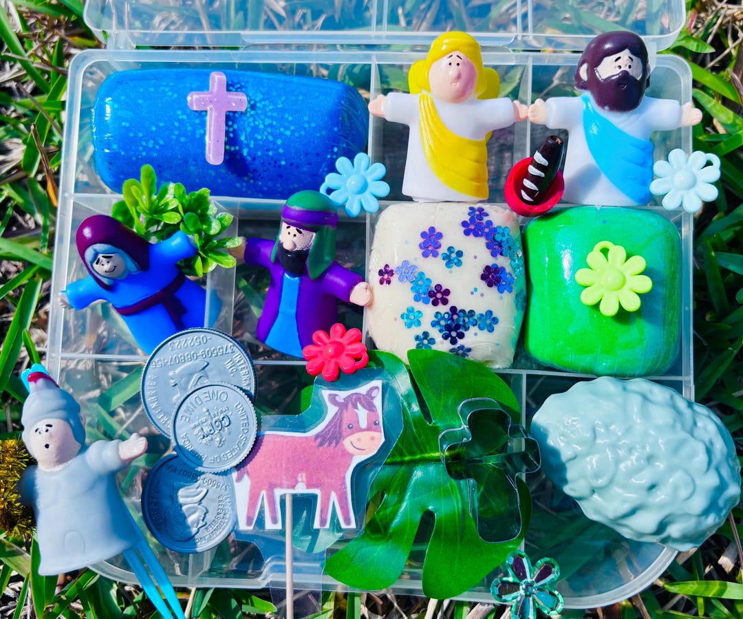 Reading Guide & Easter Resurrection Playdough Sensory With Story (bible ...