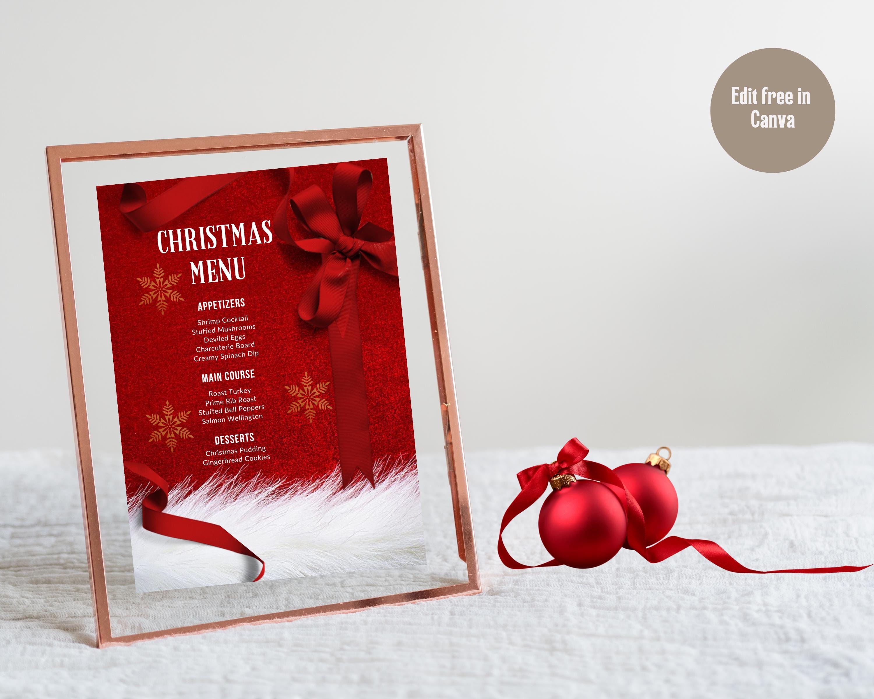 Christmas Menu Card Fun Menu Card Template Menu Card Wave Holiday ...