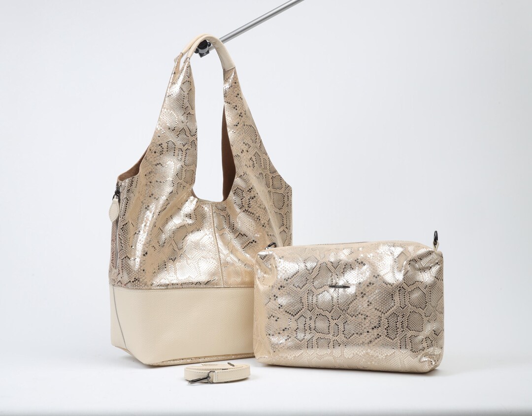 Gold Colour Safari Figured Soft Style Bag 40158 Modern Bag ...